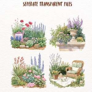 Watercolour Style Garden Summer Cottage Clipart Bundle, Cozy Goodnotes ...