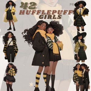 Hufflepuff Student Vibes Clipart Bundle, Hufflepuff Style Png, Occult ...
