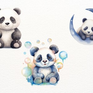 Watercolour Cute Adorable Panda Clipart Bundle, Baby Panda, Nursery ...