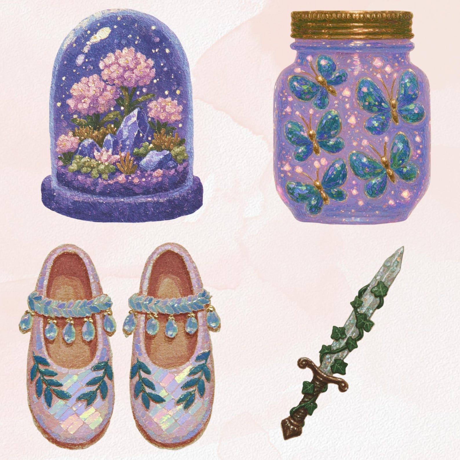 Moonstone Fairytale Fantasy Clipart Bundle Vintage Sticker Set Goodnote ...