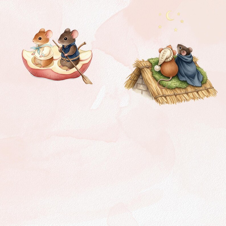 Cutest Watercolour Cottagecore Mice Lifetyle Animal Clipart Bundle - Etsy