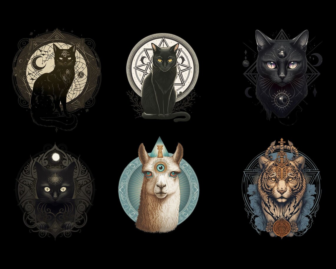 Mystical Witches Pets Clipart Wiccan Png Moth Png Mystical - Etsy