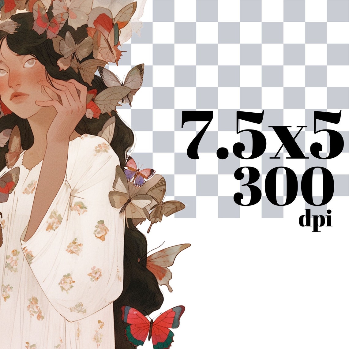 Stunning Fantasy Butterfly Princess Clipart Bundle, Occult Png, Goddess ...