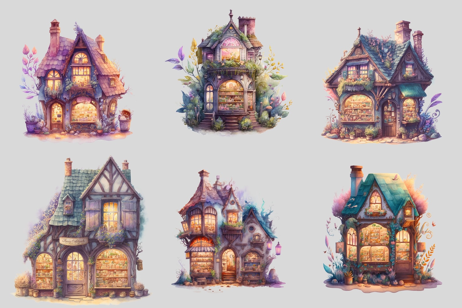 Magic Shop Clipart Bundle, Magic Store , Watercolour Shop Illustration ...