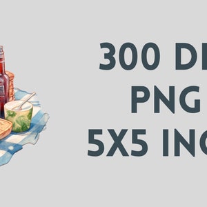 Watercolour Summer Picnic Clipart Bundle , Summer Vibes, Summer Clipart ...