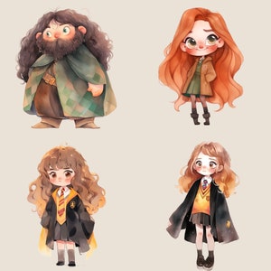 Little Wizards Clipart Bundle, Wizard Academy, Wizard Students.witches ...