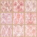 Pink Colour Damask Digital Paper, Rustic Vintage Textured Paper ...