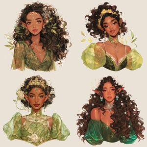 Whimsical Meadow Elf Princess Clipart Bundle, Wiccan Digital Sticker ...