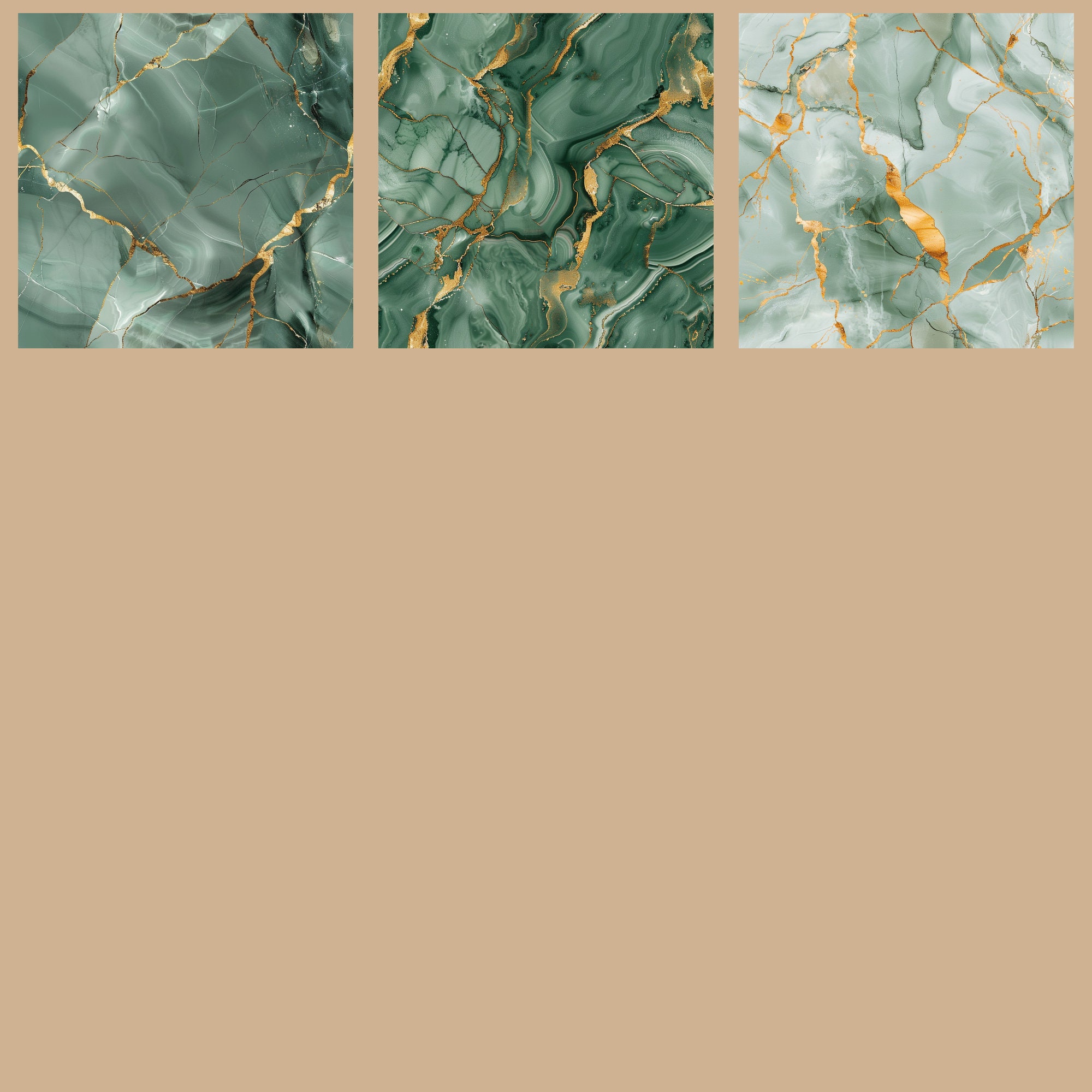 Sage and Gold Marble Pattern Digital Papers, Seamless Marble Textures ...