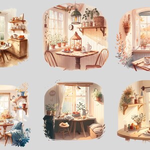 Watercolour Cottagecore Breakfast Clipart Bundle , Cottage Living, Farm ...