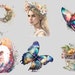 Watercolour Romantic Blooming Spring Clipart Bundle, Fantasy, Flowers ...