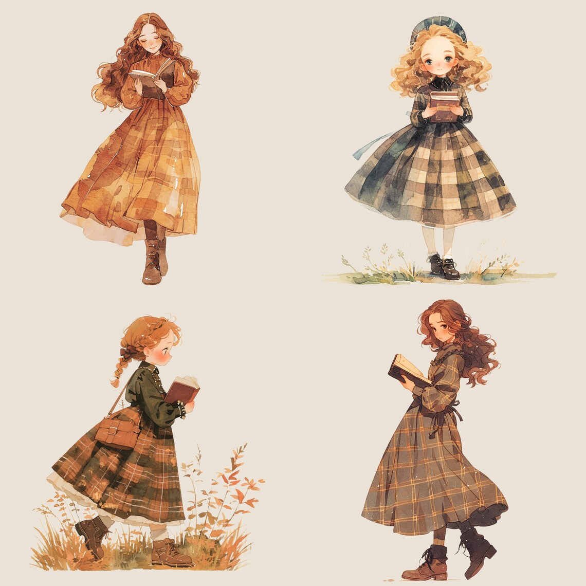 Vintage Reading Digital Stickers, Book Journaling, Romantic Regency ...