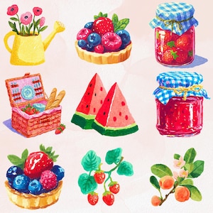 Summer Picnic Clipart Bundle Lazy Day Sticker Set Self Care Goodnote ...