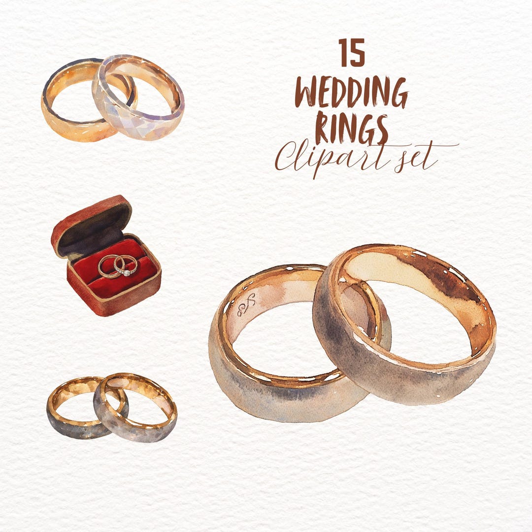 Wedding Rings Digital Stickers, Paper Craft Wedding Clipart, Goodnotes ...