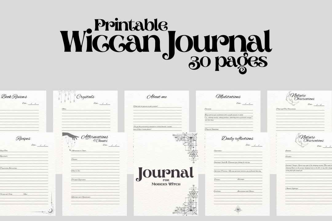 Printable Wiccan/ Witches Journal Pages, Dream Journal, Herbal Grimoire ...