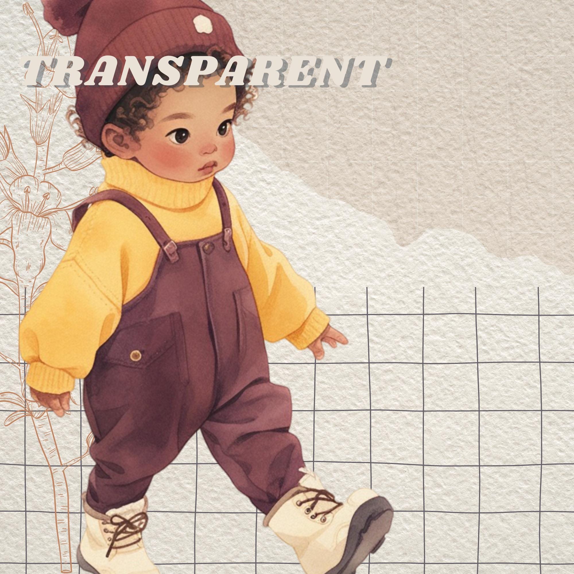 Cute Cottagecore Toddler Kid Fashion Outfit Clipart Bundle, Vintage ...