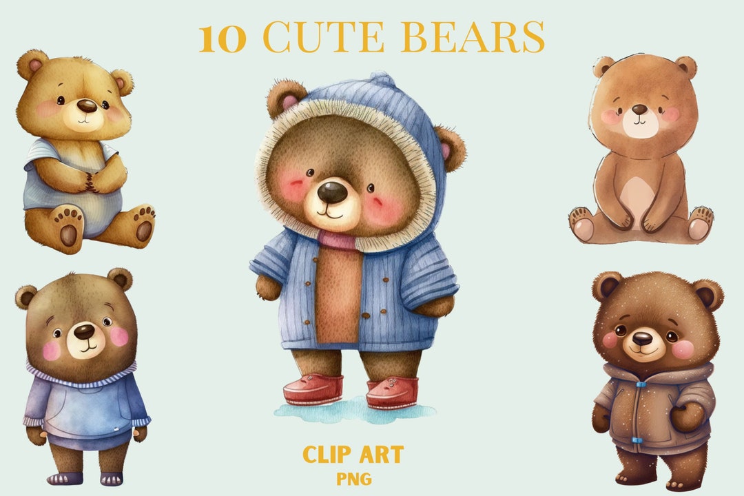Watercolour Bears Png, Bear Clipart, Cute Bears Clipart, Woodland ...