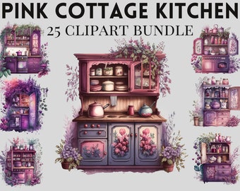 Cottagecore Kitchen Clipart Bundle, Watercolour Sage Countryside, Farm ...