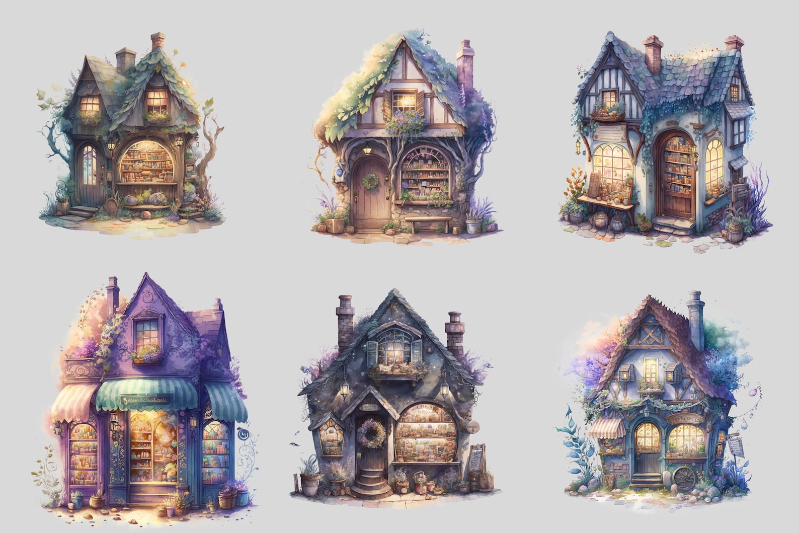 Magic Shop Clipart Bundle, Magic Store , Watercolour Shop Illustration ...