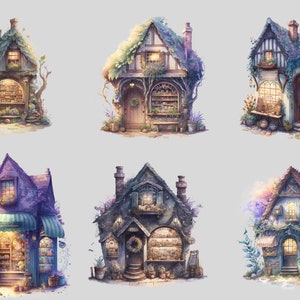 Magic Shop Clipart Bundle, Magic Store , Watercolour Shop Illustration ...