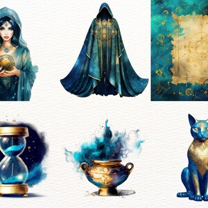 Arabian Night Witch Clipart Bundle, Witch Clip Art Png, Magic Clip Art ...