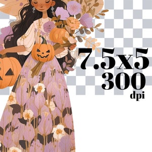 Coquette Halloween Witch Clipart Bundle, Chic Clipart, Folk Art ...