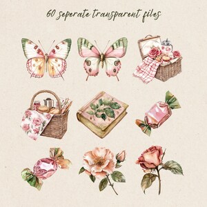 Feminine Wild Rose Autumn Clipart Bundle, Floral Winter Journal ...