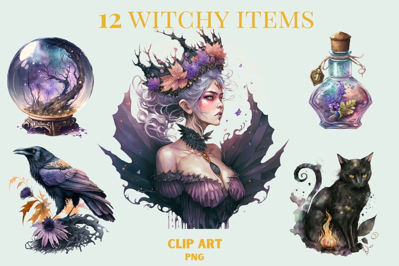 Dark Witch Clipart Witch Clip Art Png Magic Clip Art - Etsy