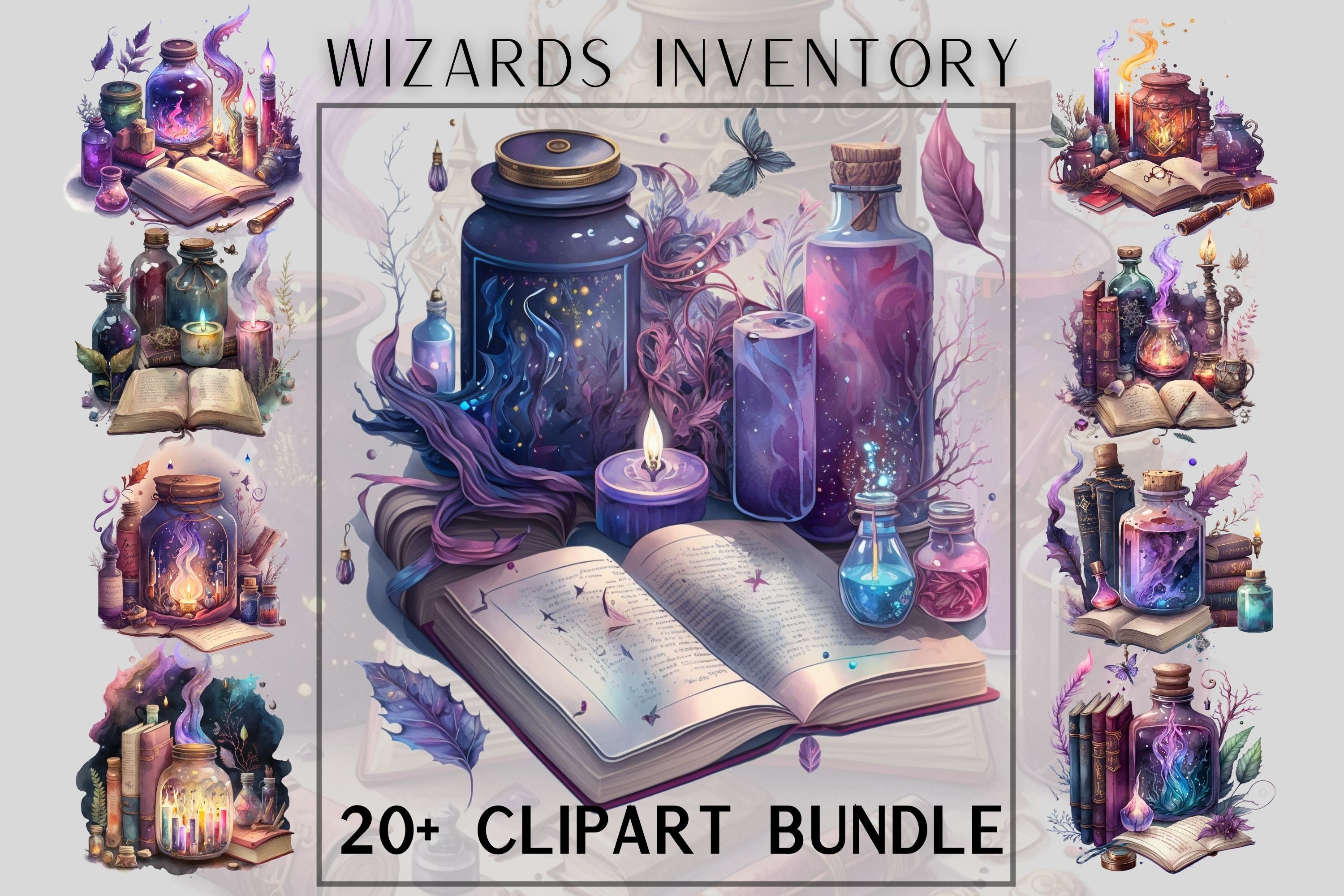 Wizards Inventory Clipart BUNDLE, Witch Clipart , Magic Clip Art ...