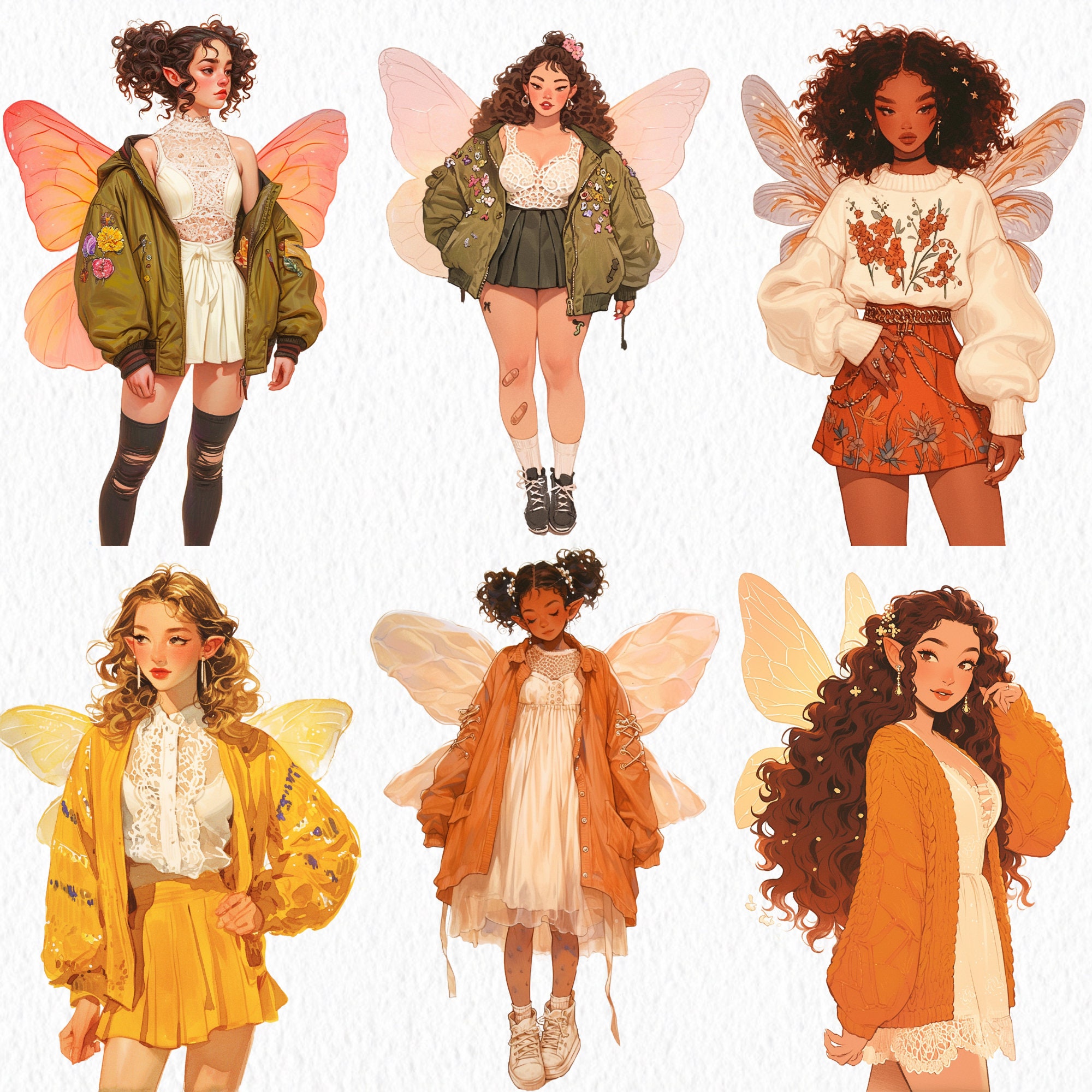 Cute Girly Fairy Sticker Bundle, Mythical Fairies Png, Fantasy and ...