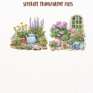 Watercolour Style Garden Summer Cottage Clipart Bundle, Cozy Goodnotes ...