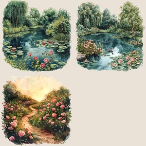 Watercolour Wild Rose Cottage Sticker Bundle, Floral Clipart, Wild Rose ...