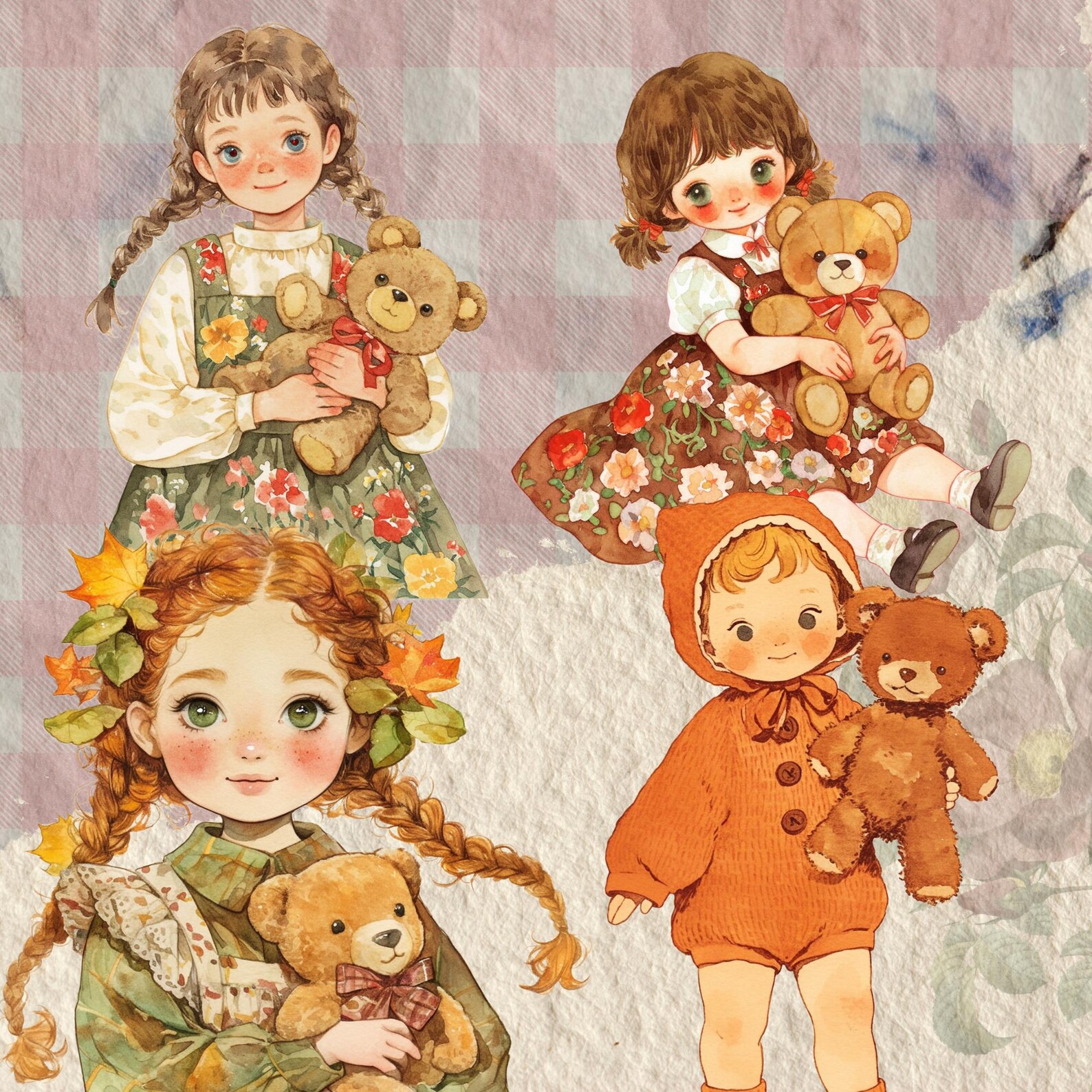 Cute Cottagecore Toddlers Digital Sticker, Toddler Png, Cute Kids ...