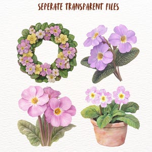 Primrose Digital Stickers, Paper Craft Floral Clipart Spring Goodnotes ...