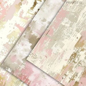 Pink Gold Distressed Grunge Digital Paper, Backgrounds With Distressed ...