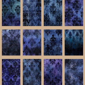 Distressed Gothic Damask Digital Paper, Rustic Vintage Textured Paper ...
