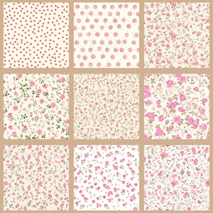 Vintage Dainty Pink Rose Florals Digital Paper ,watercolour Soft ...