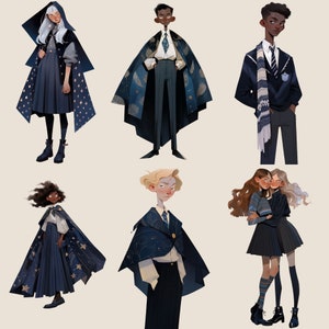 Ravenclaw Student Vibes Clipart Bundle, Ravenclaw Style Png, Occult ...