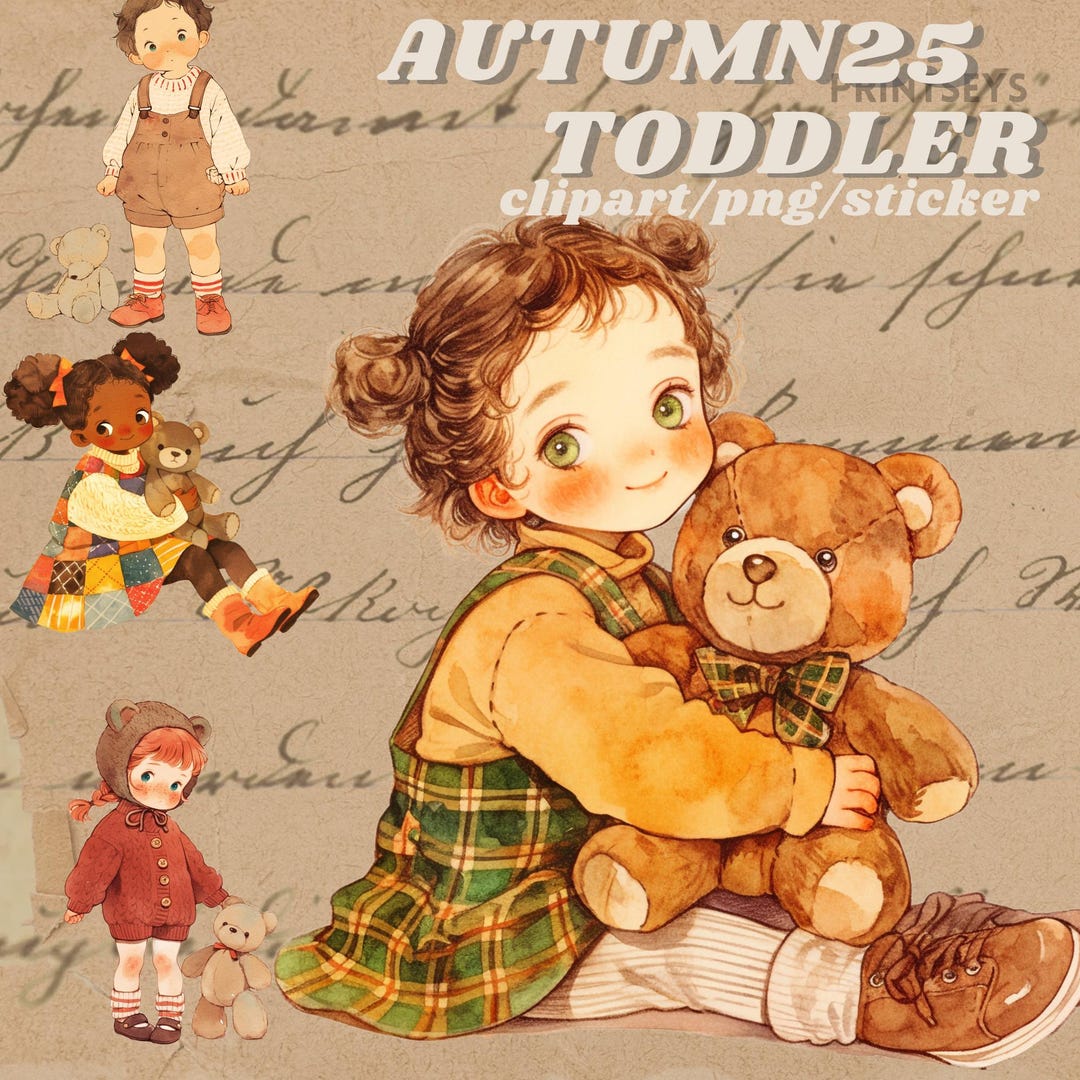 Cute Cottagecore Toddlers Digital Sticker, Toddler Png, Cute Kids ...