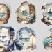 Watercolour Bookworm Cozy Seaside Reading Corner Clipart Bundle ...