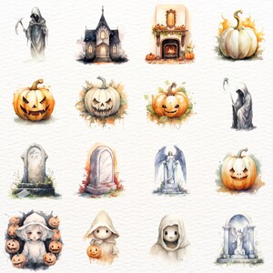 Watercolour Halloween Clipart Bundle, Spooky Clipart, Magical Clipart ...