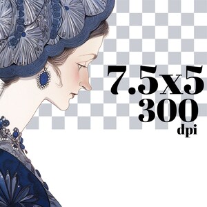 Midnight Blue Royal Ladies Clipart Bundle, Regency,rococo, Victorian ...