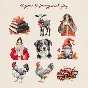 Gray Farm Autumn Academia Clipart Bundle, Fall Journal Stickers , Books ...