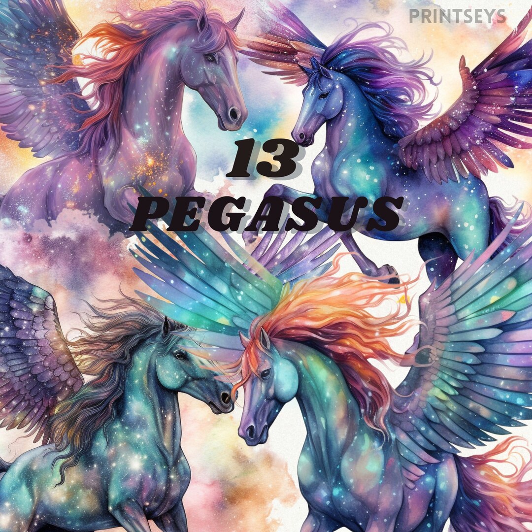 Celestial Pegasus Clipart Bundle, Png, Magic Clip Art, Mystical Clipart, Witchcraft Png Clipart ...