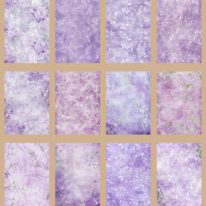 Lavender Lace Swirls Digital Paper Crafts, Nature Background, Scrapbook ...