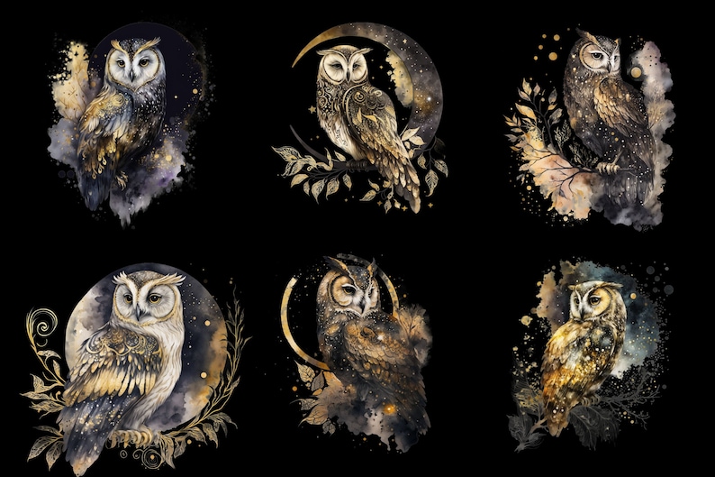 Celestial Owl Clipart, Owl Png, Magic Clip Art, Mystical Clipart ...
