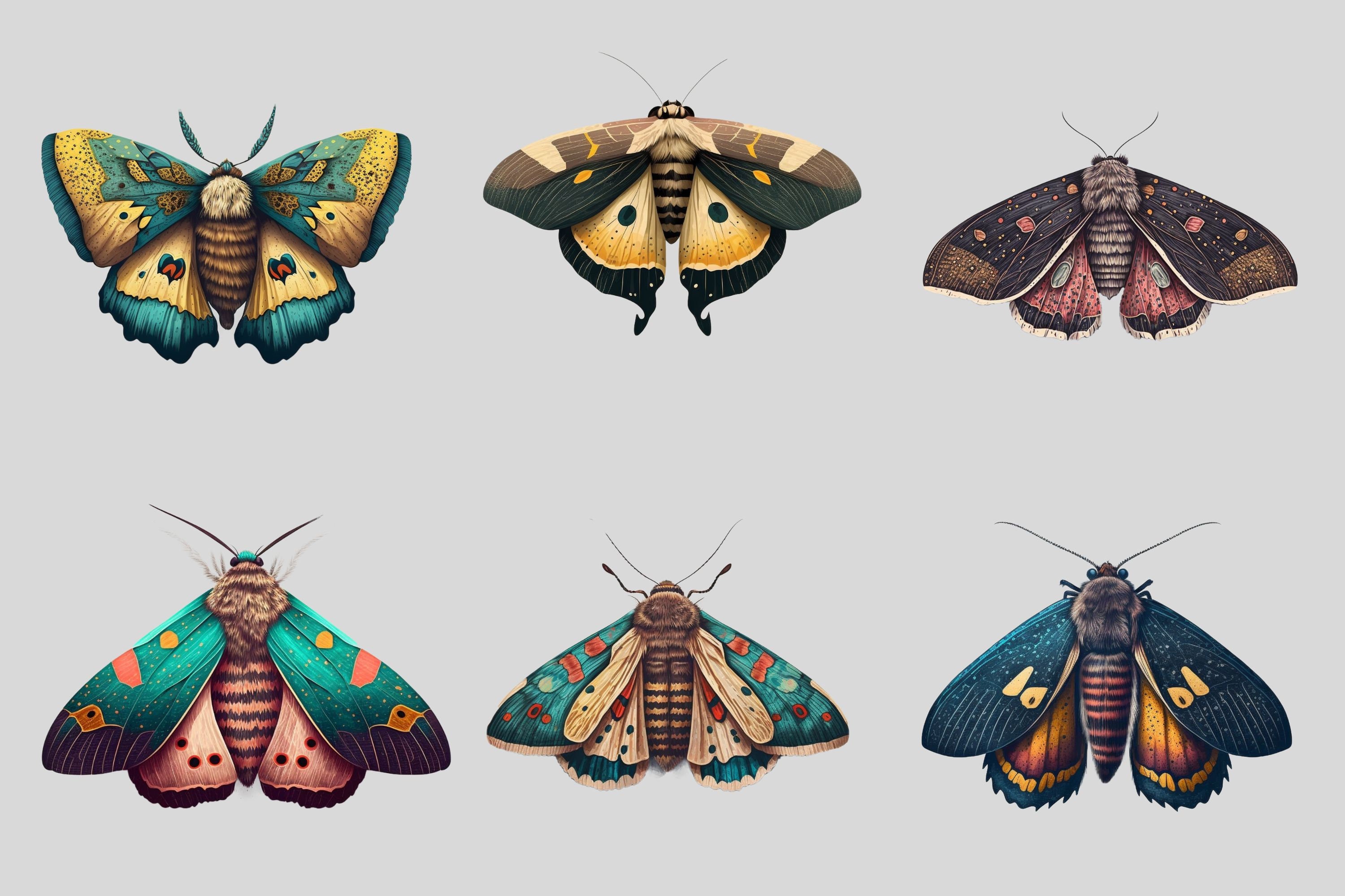 Watercolour Mystical Moth Clipart Bundle Wiccan Png Moth - Etsy Australia