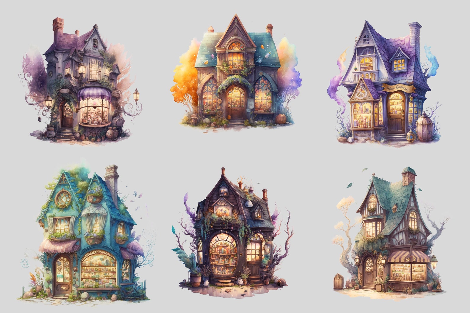 Magic Shop Clipart Bundle, Magic Store , Watercolour Shop Illustration ...