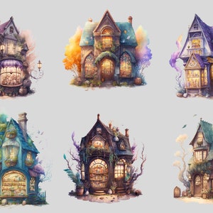 Magic Shop Clipart Bundle, Magic Store , Watercolour Shop Illustration ...