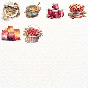 Watercolour Cottagecore Food Clipart Bundle, Cottage Scrapbboking ...